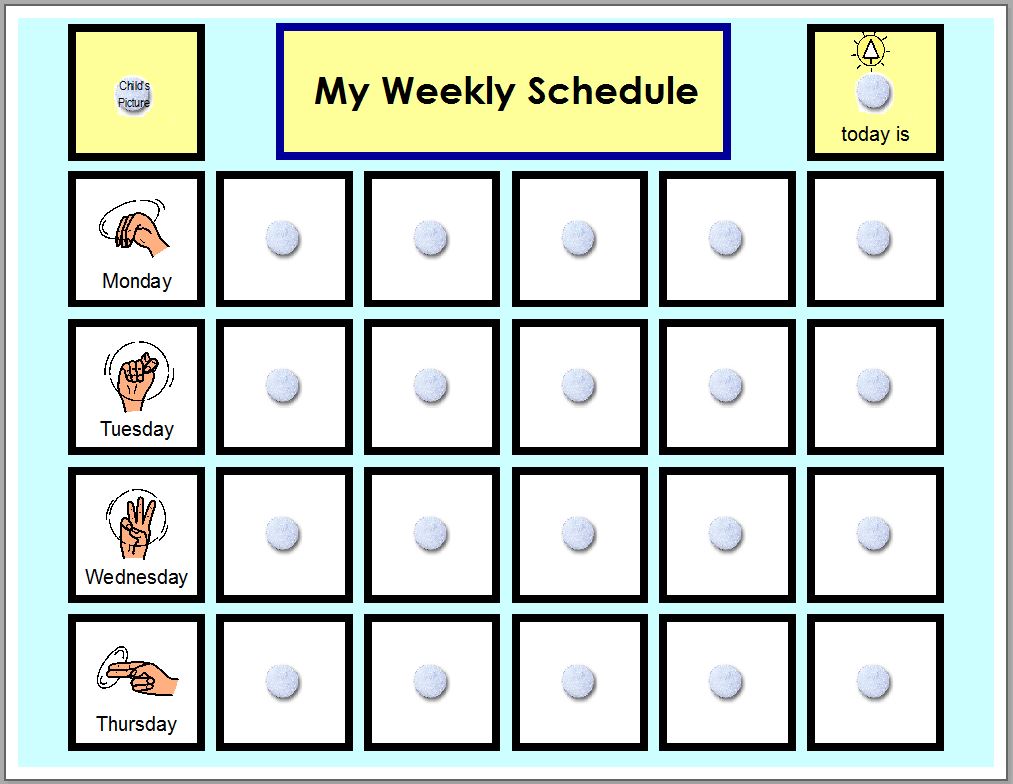 Visual Schedule Pictures For Home Printable Receipt Template